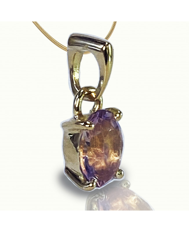 Anahi Ametrino Oval Pendiente Oro 18k